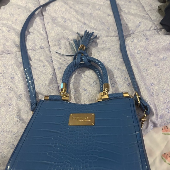 bebe | Bags | Bebe Blue Crossbody Bag With Gold Hardware And Embossed ...